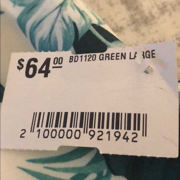 blithe la | Dresses | Blithe La Green And White Palm Dress Open Back ...